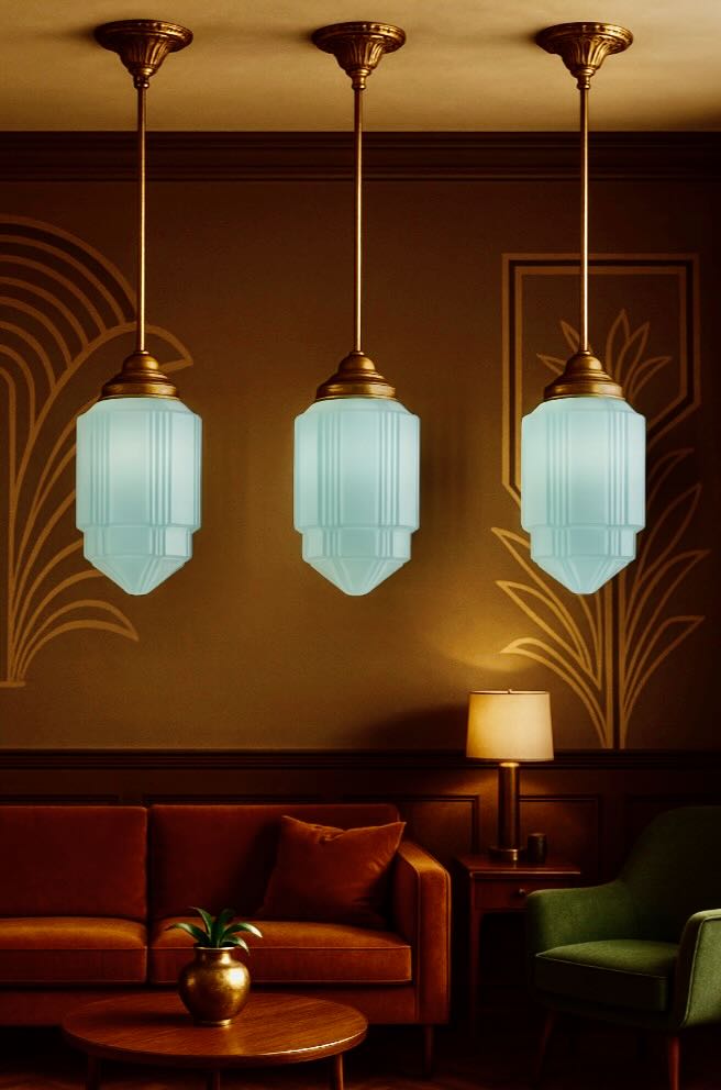 Wedding Cake Pendant Light Fixtures, Set of 6 Available - Art Deco ...