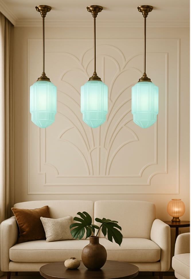 Wedding Cake Pendant Light Fixtures, Set of 6 Available - Art Deco ...